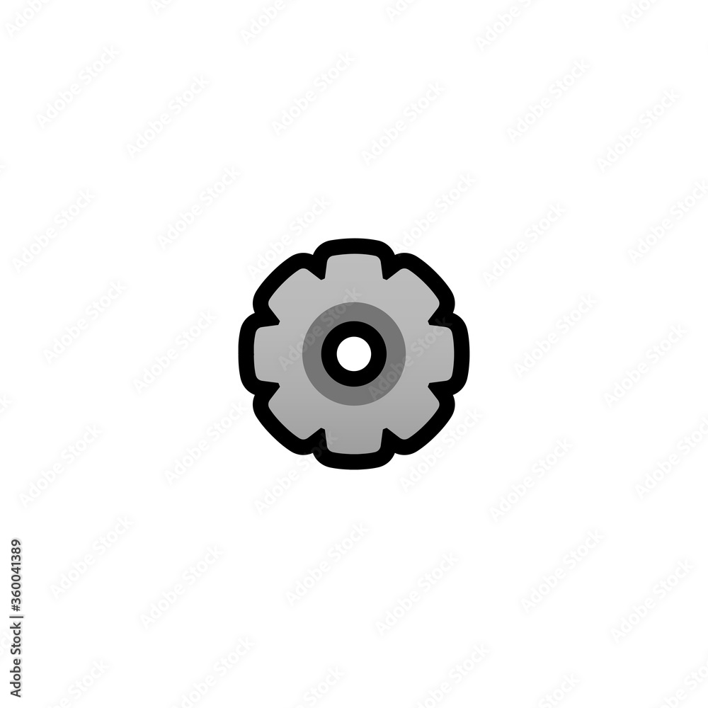 Gear Vector Icon. Isolated Mechanism Cartoon Style Emoji, Emoticon ...