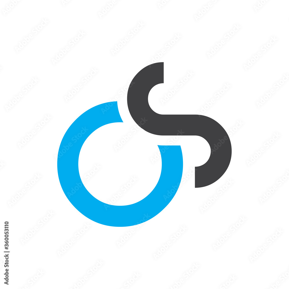 Initial Letter OS Logo Design Vector Template. Abstract Letter Minimal ...