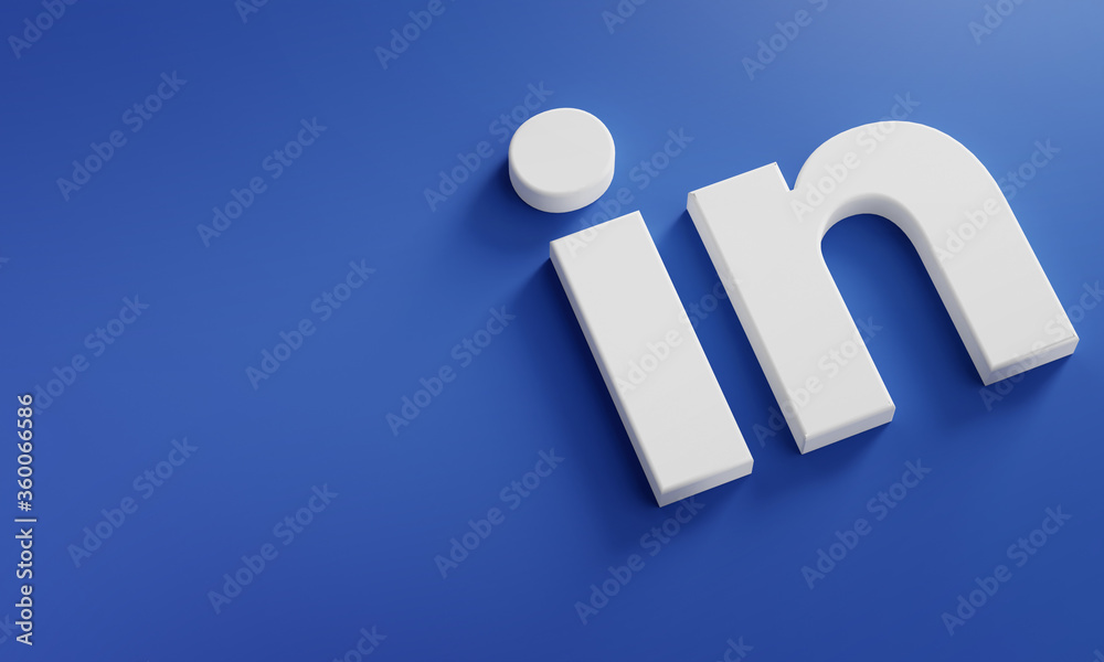 LinkedIn Logo Minimal Simple Design Template. Copy Space 3D Stock ...