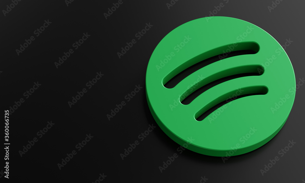 Spotify Logo Minimal Simple Design Template. Copy Space 3D Stock ...