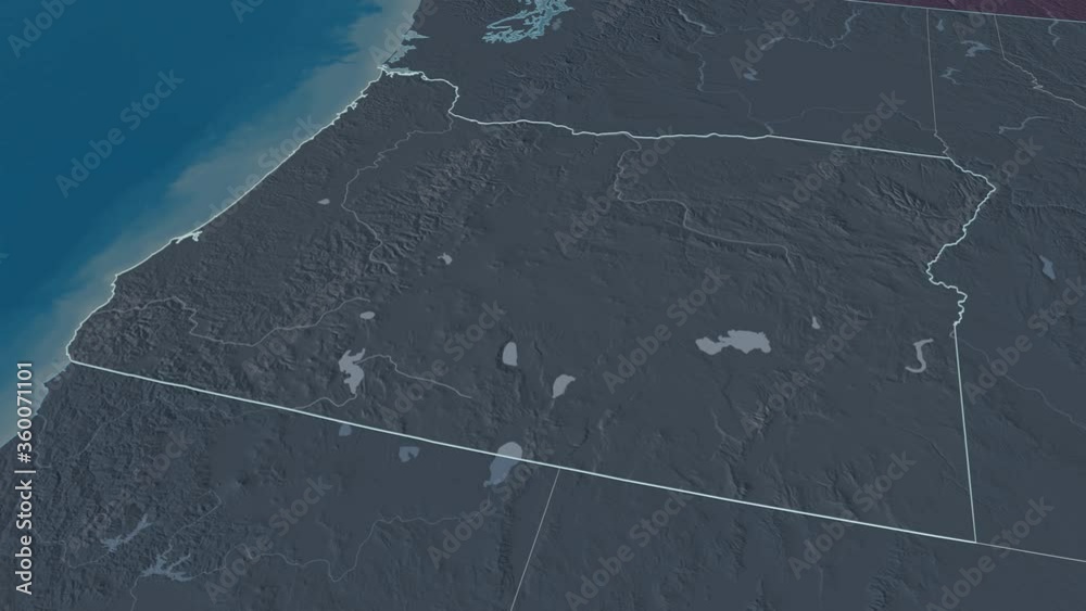 Oregon, state with its capital, zoomed and extruded on the ...