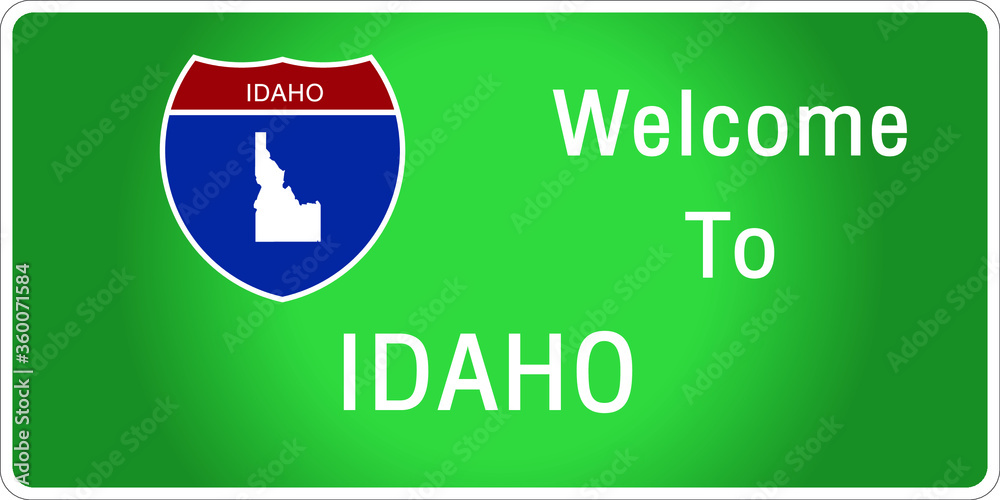 Roadway sign Welcome to Signage on the highway in american style ...