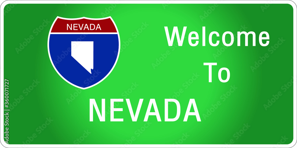 Roadway sign Welcome to Signage on the highway in american style ...