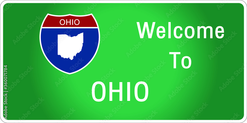 Roadway sign Welcome to Signage on the highway in american style ...