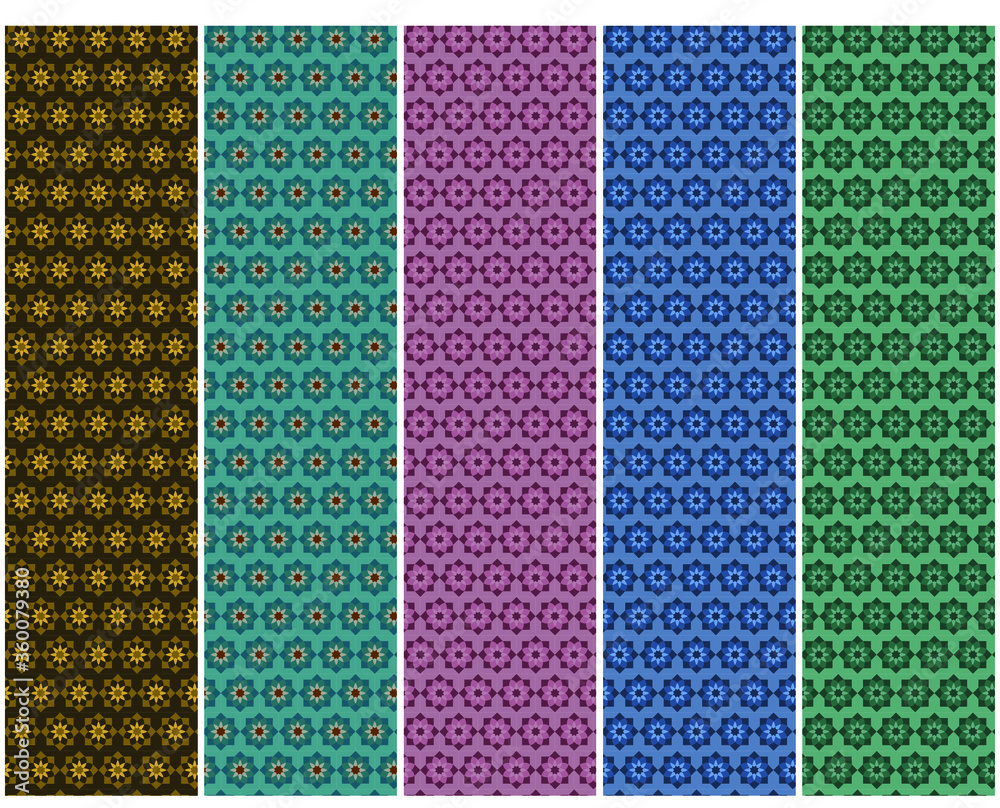 Islamic Background, Set of 5 Colors. Islamic Vector Design. Stock ...