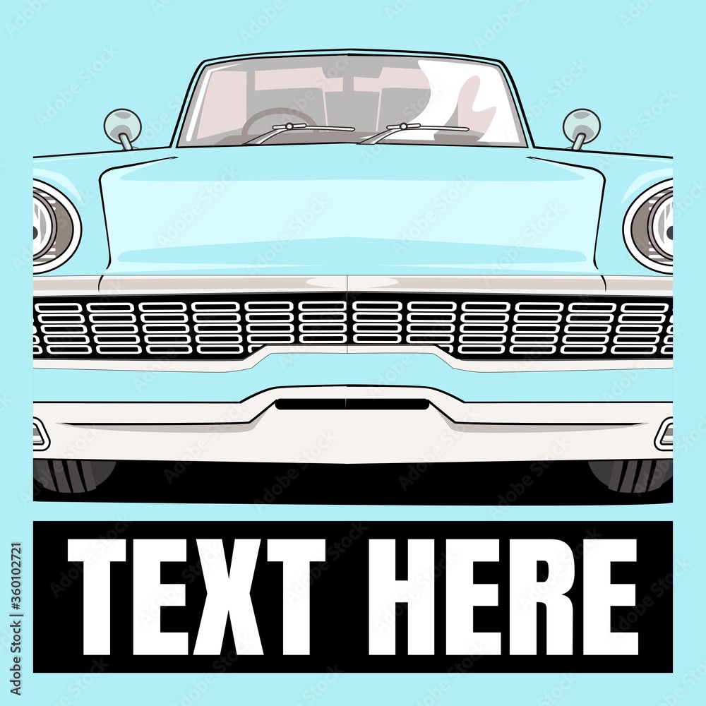 Vector illustration of flat design car front view Stock Vector | Adobe ...