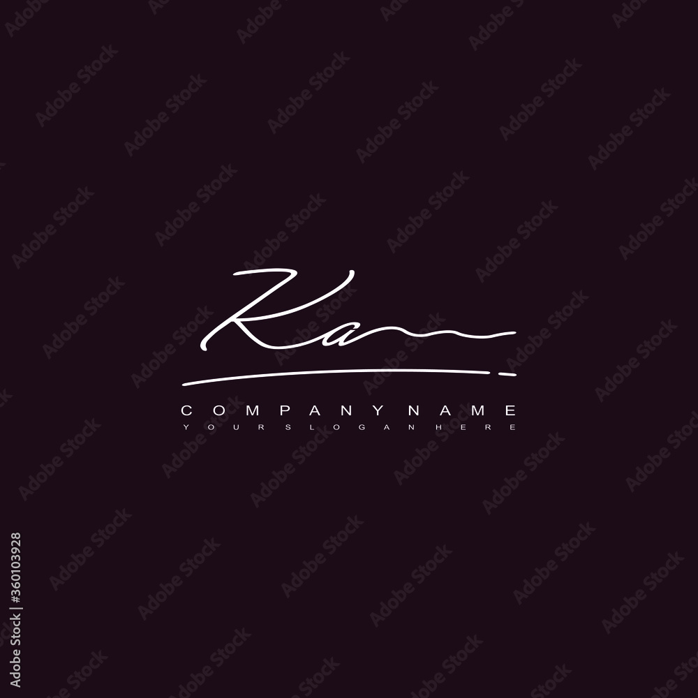 KA initials signature logo. Handwriting logo vector templates. Hand ...