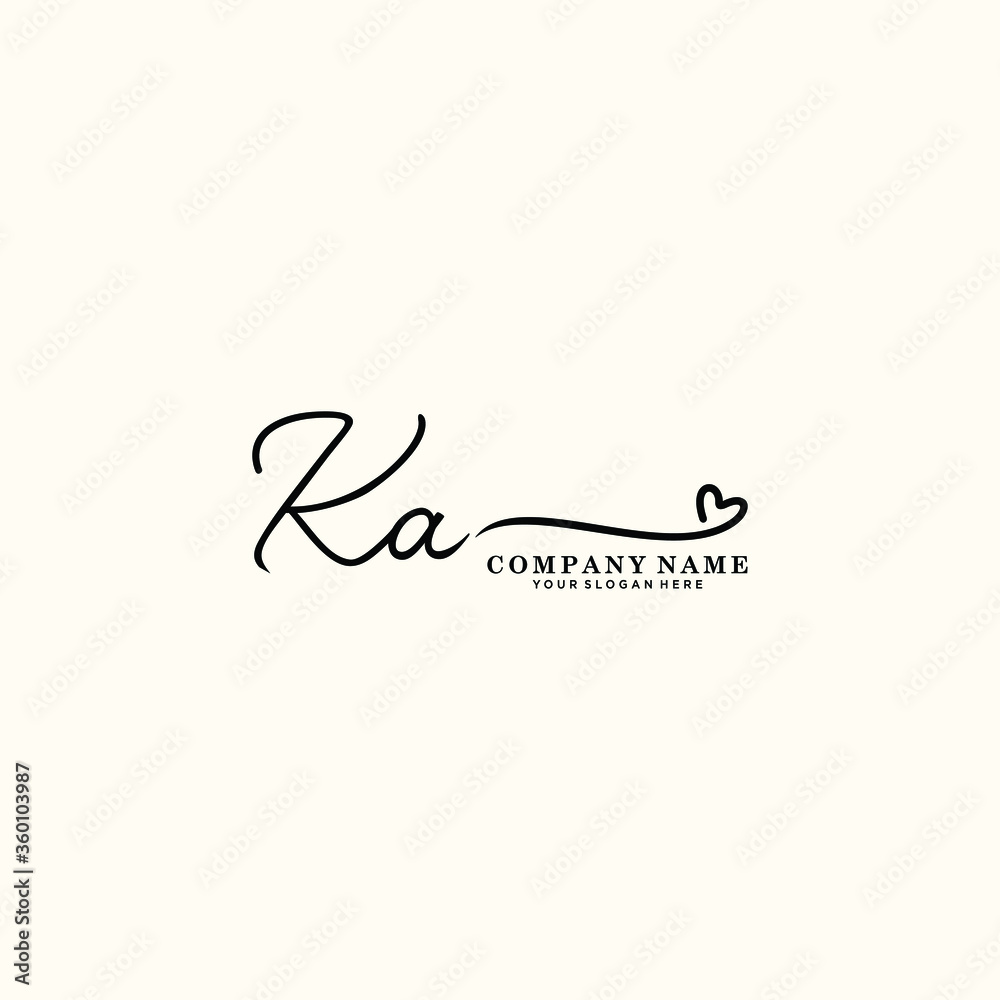KA initials signature logo. Handwriting logo vector templates. Hand ...