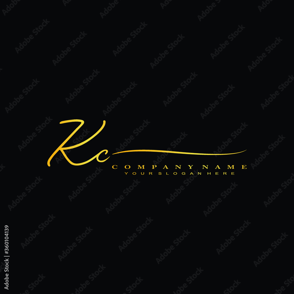 KC initials signature logo. Handwriting logo vector templates. Hand ...