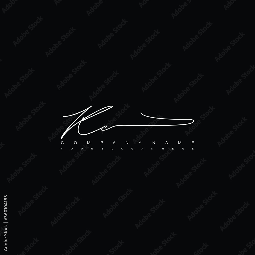 KC initials signature logo. Handwriting logo vector templates. Hand ...
