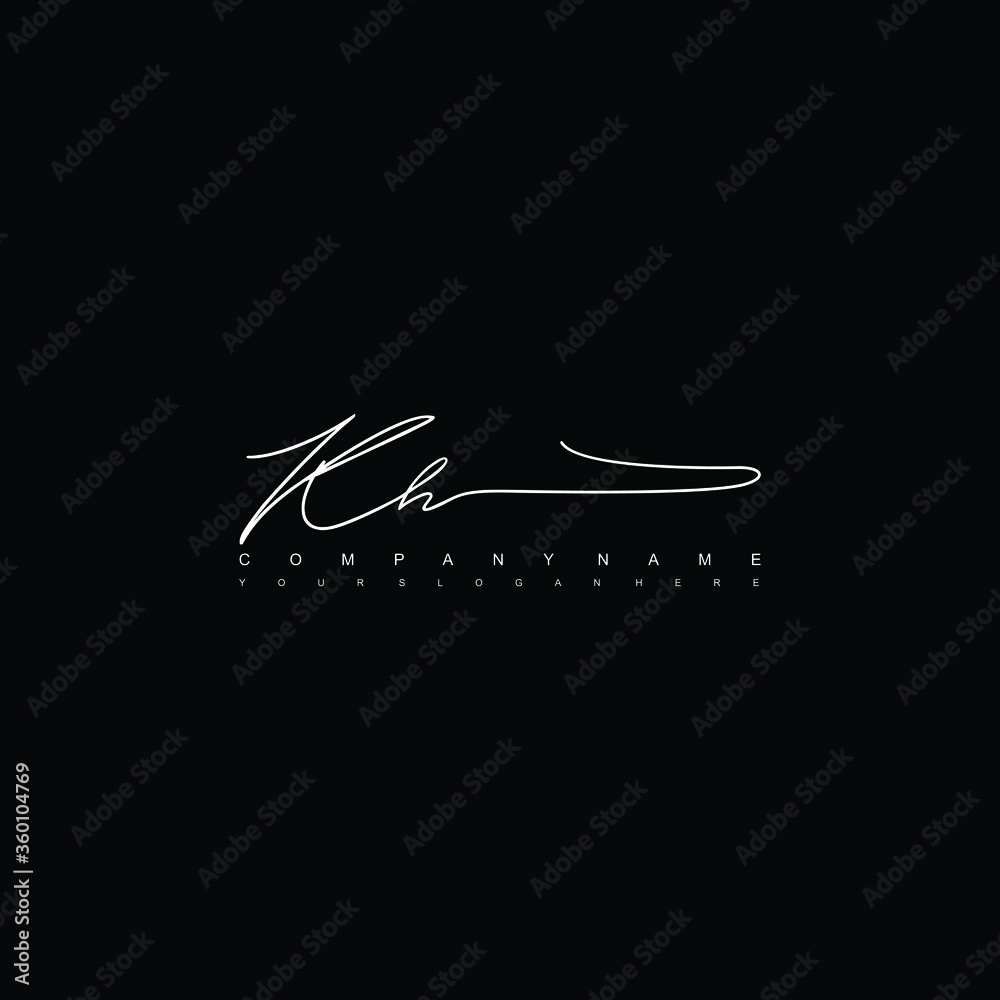 KH initials signature logo. Handwriting logo vector templates. Hand ...
