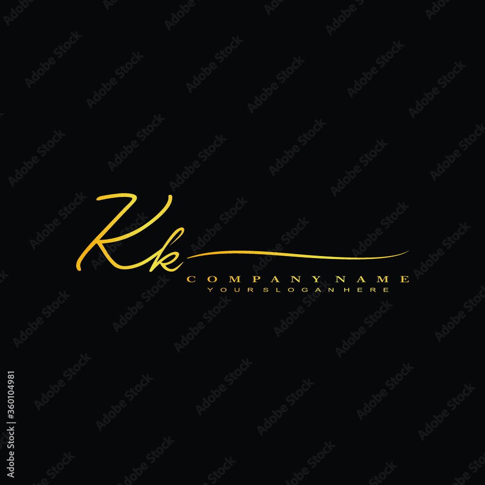 KK initials signature logo. Handwriting logo vector templates. Hand ...