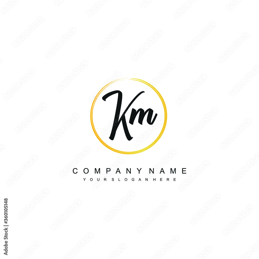 KM initials signature logo. Handwriting logo vector templates. Hand ...