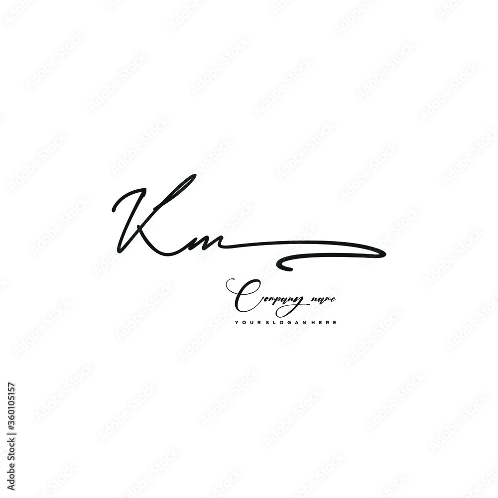 KM initials signature logo. Handwriting logo vector templates. Hand ...