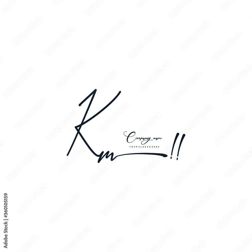 KM initials signature logo. Handwriting logo vector templates. Hand ...