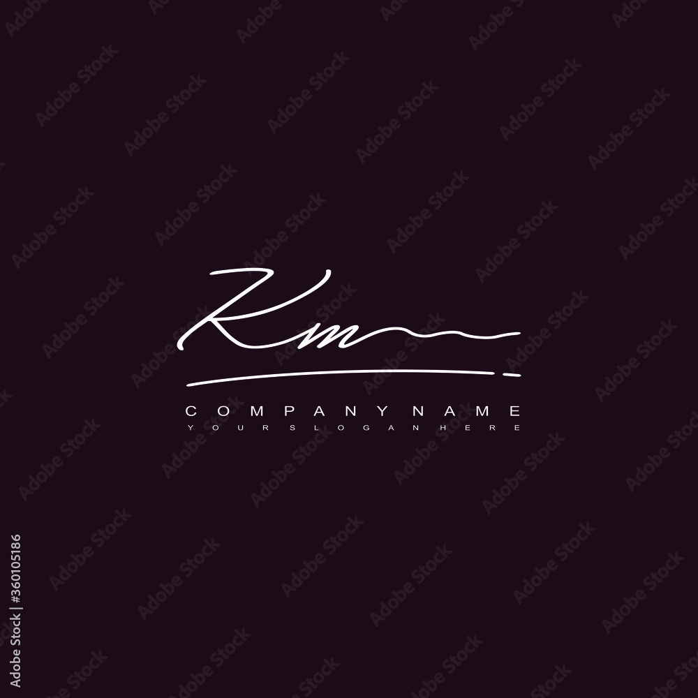 KM initials signature logo. Handwriting logo vector templates. Hand ...