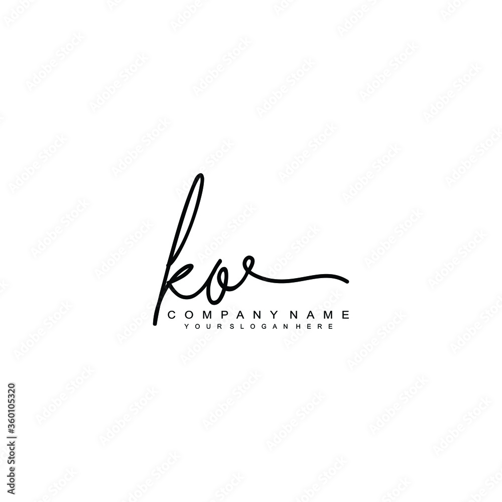 KO initials signature logo. Handwriting logo vector templates. Hand ...