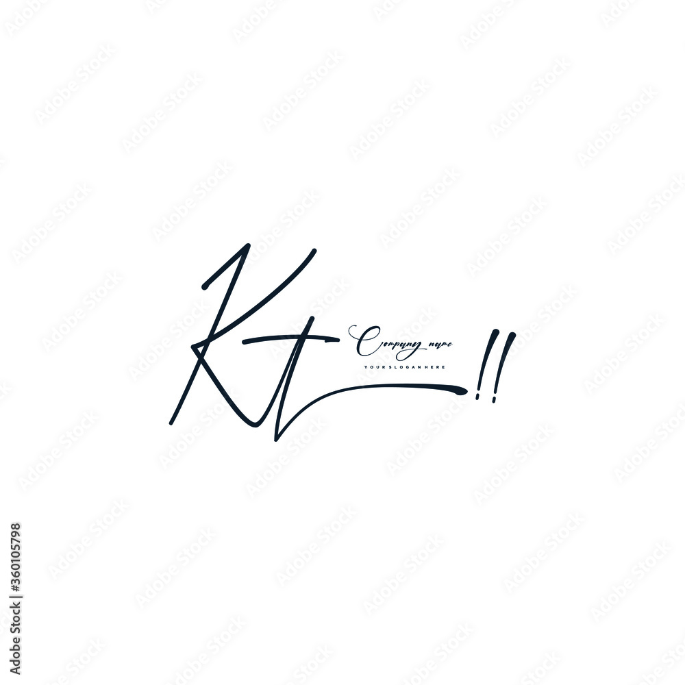 KT initials signature logo. Handwriting logo vector templates. Hand ...