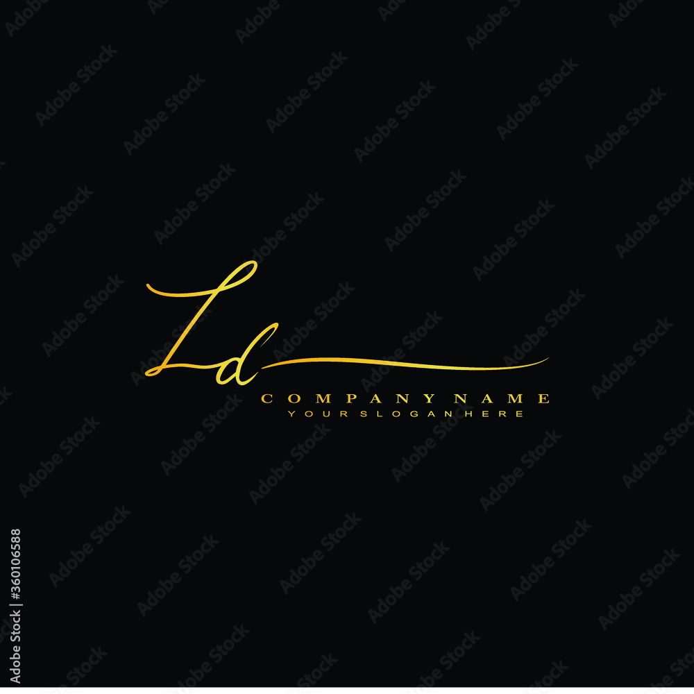 LD initials signature logo. Handwriting logo vector templates. Hand ...