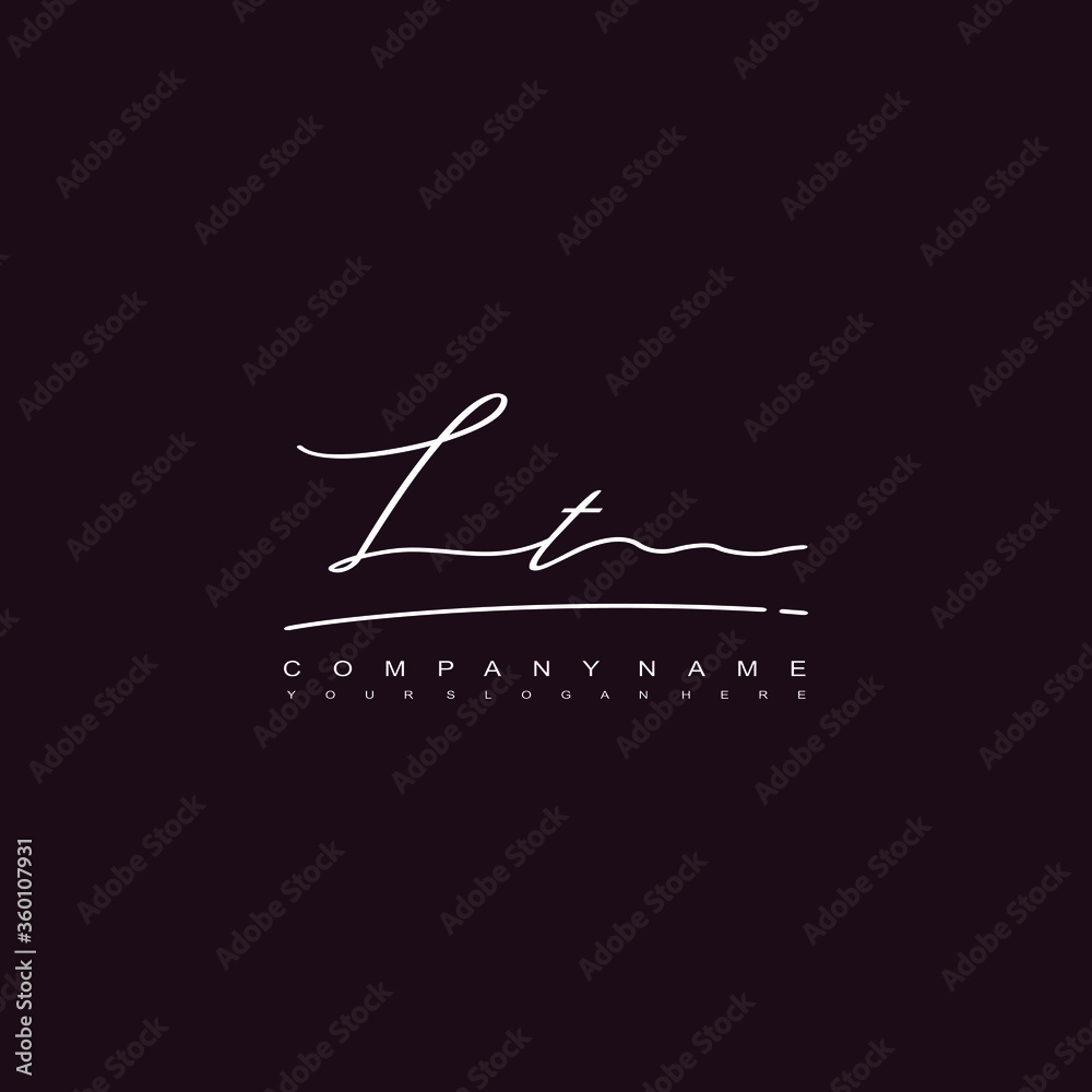 LT initials signature logo. Handwriting logo vector templates. Hand ...