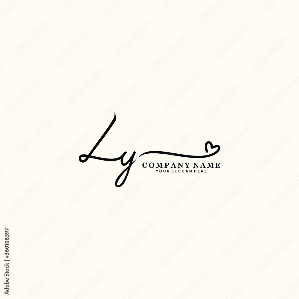 LY initials signature logo. Handwriting logo vector templates. Hand ...