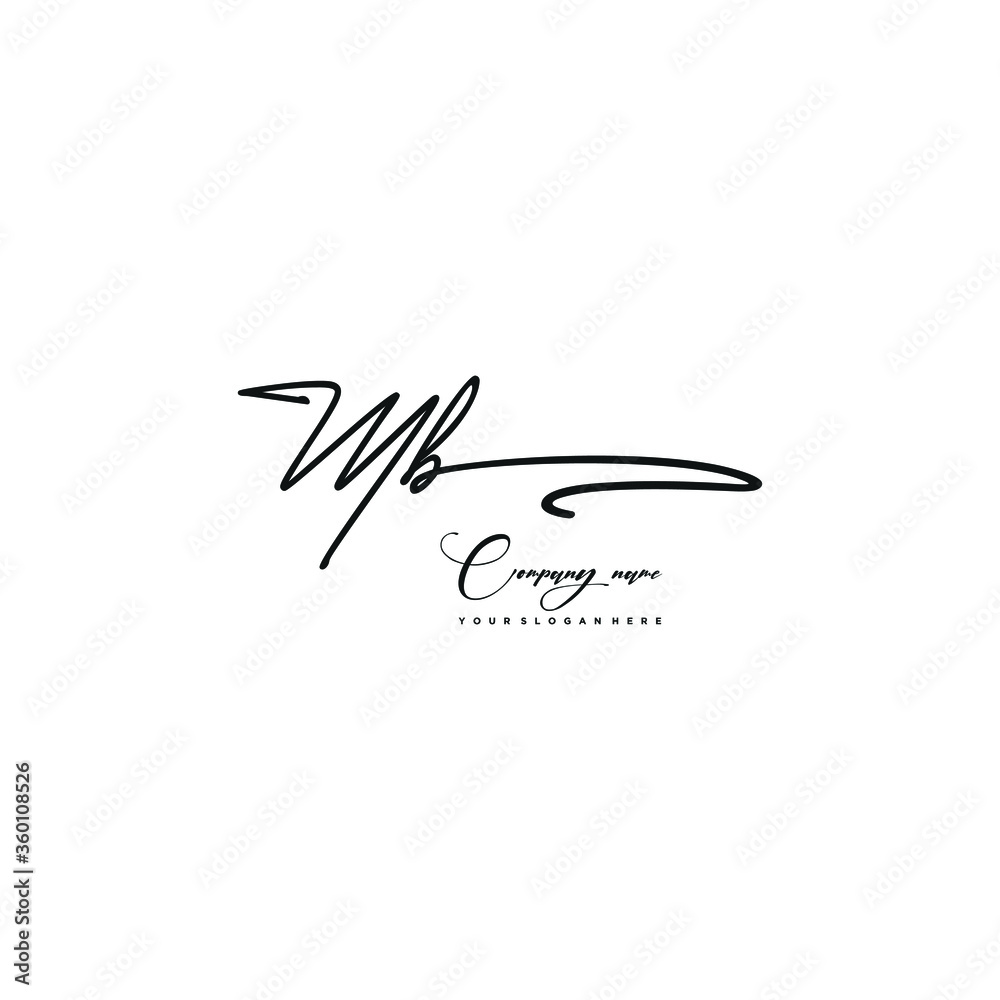MB initials signature logo. Handwriting logo vector templates. Hand ...