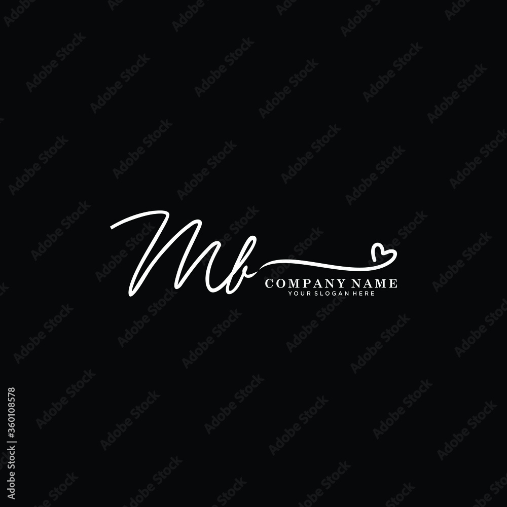 MB initials signature logo. Handwriting logo vector templates. Hand ...