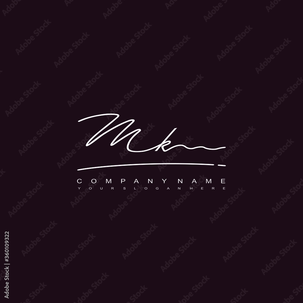MK initials signature logo. Handwriting logo vector templates. Hand ...