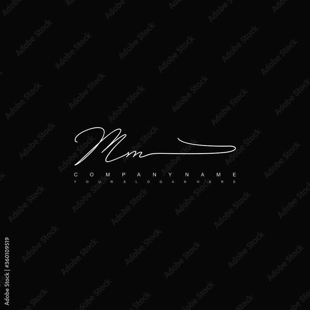 MM initials signature logo. Handwriting logo vector templates. Hand ...