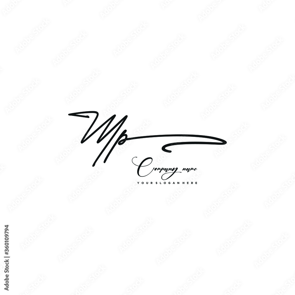 MP initials signature logo. Handwriting logo vector templates. Hand ...