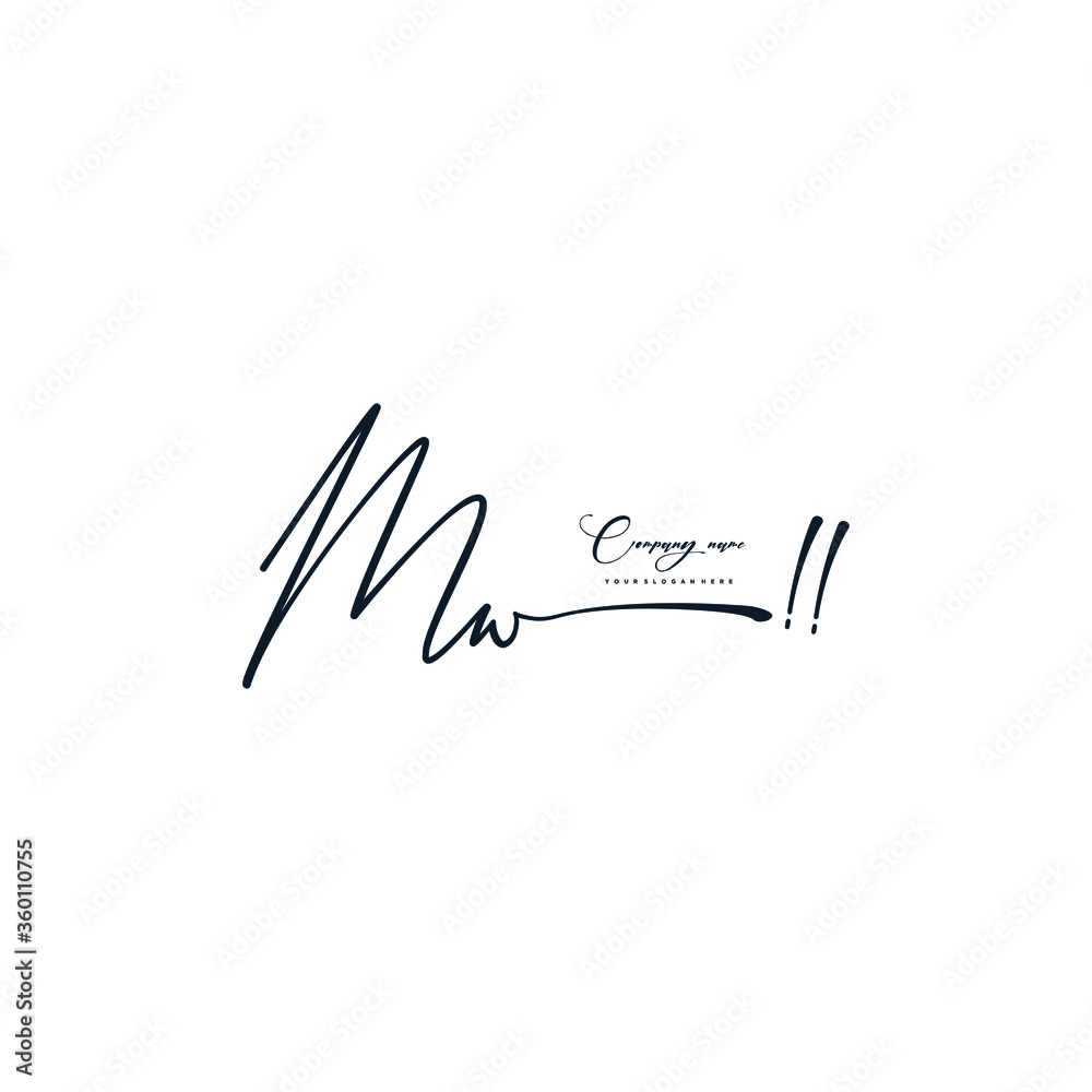 MW initials signature logo. Handwriting logo vector templates. Hand ...