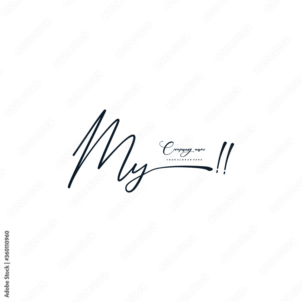 MY initials signature logo. Handwriting logo vector templates. Hand ...