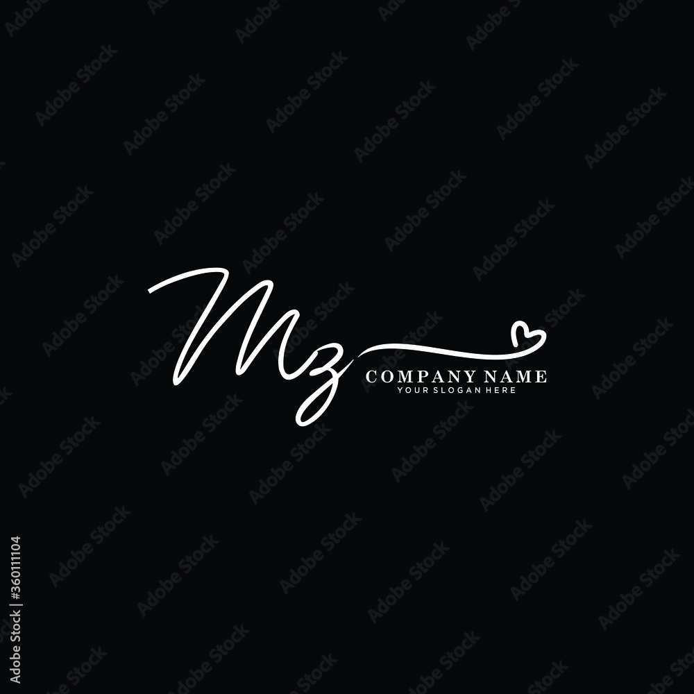 MZ initials signature logo. Handwriting logo vector templates. Hand ...