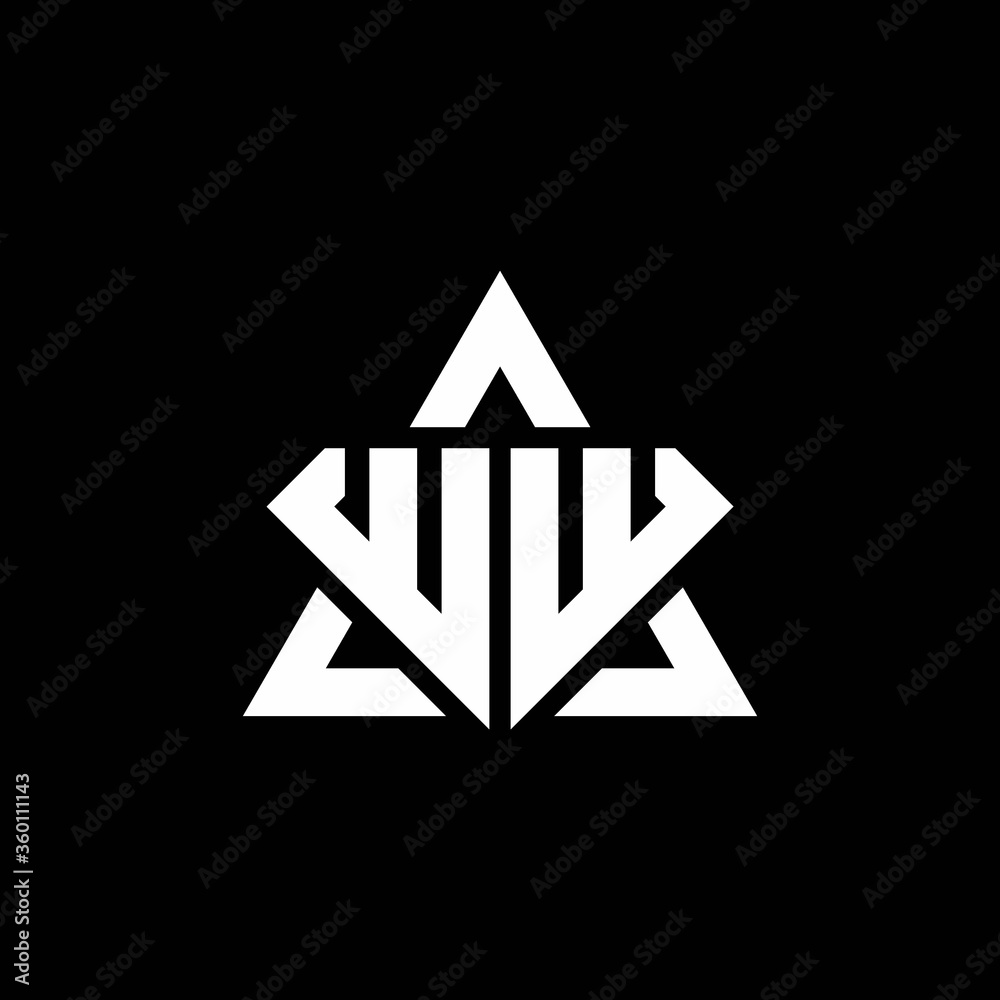WW monogram logo with diamond shape and triangle outline Stock Vector ...