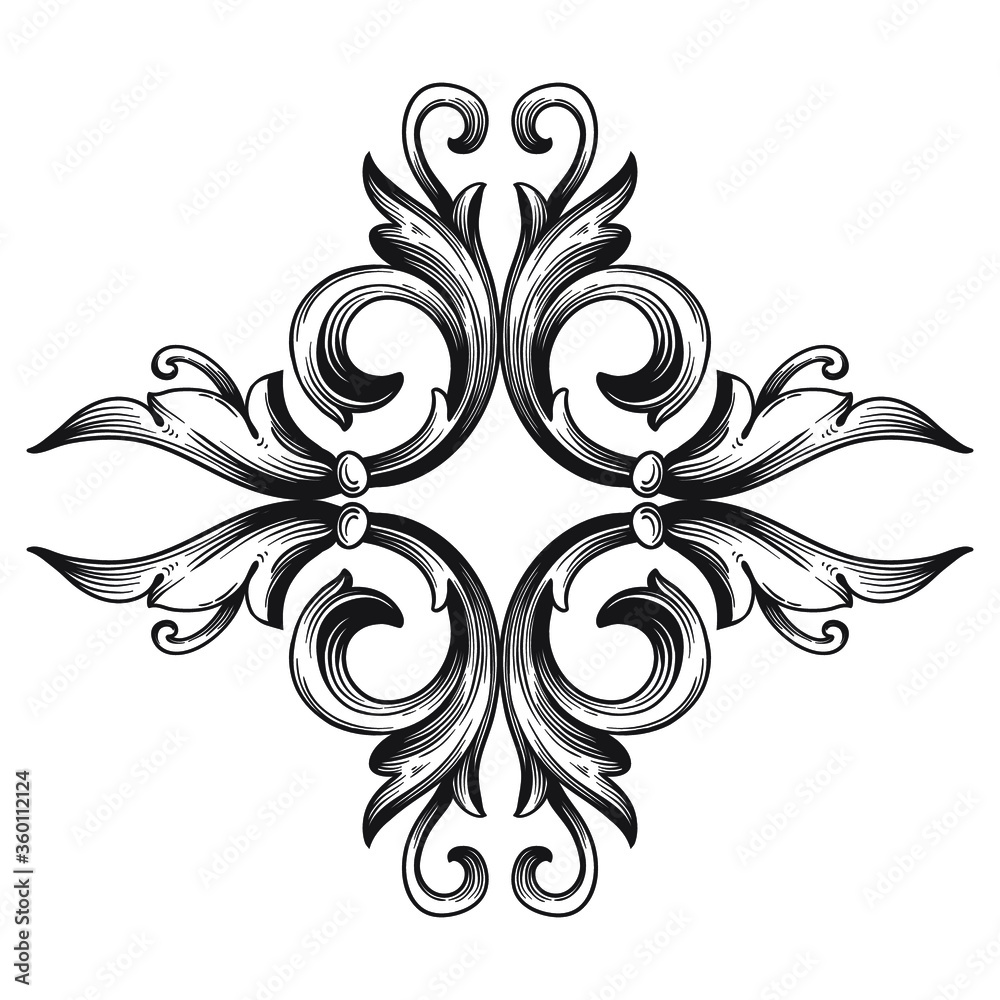 Classical baroque vector of vintage element for design. Decorative ...