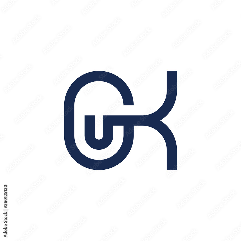 abstract letter guk geometric line design symbol logo vector Stock ...