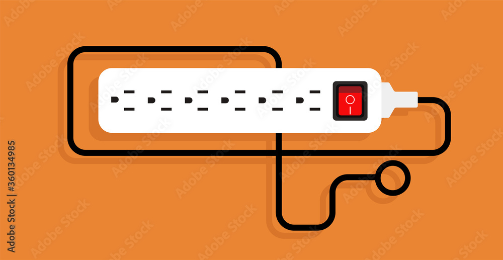 Electric extension cord vector design Stock Vector | Adobe Stock