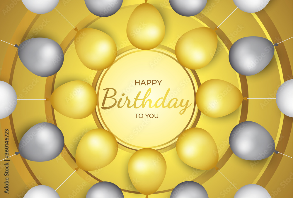 Vector illustration of happy birthday - Confetti gold foil and ...