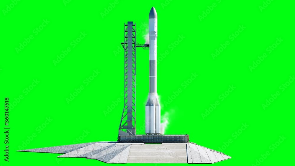 Rocket before the start animation. Space launch system. Realistic 4k ...
