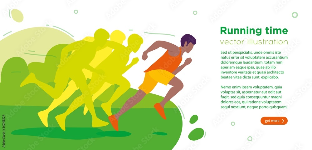 Running men isolated on white background. Banner, site, poster template ...