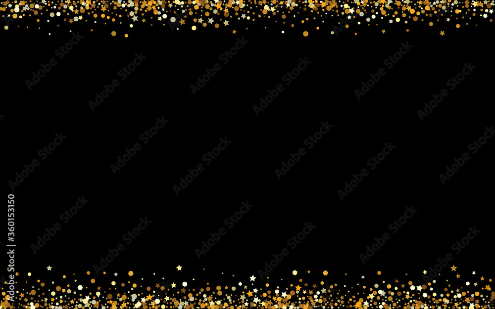 Gold Sequin Vector Black Background. Isolated Stock Vector | Adobe Stock