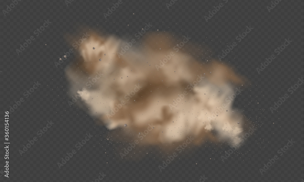 Dust explosion, sandstorm, powder burs on transparent background ...