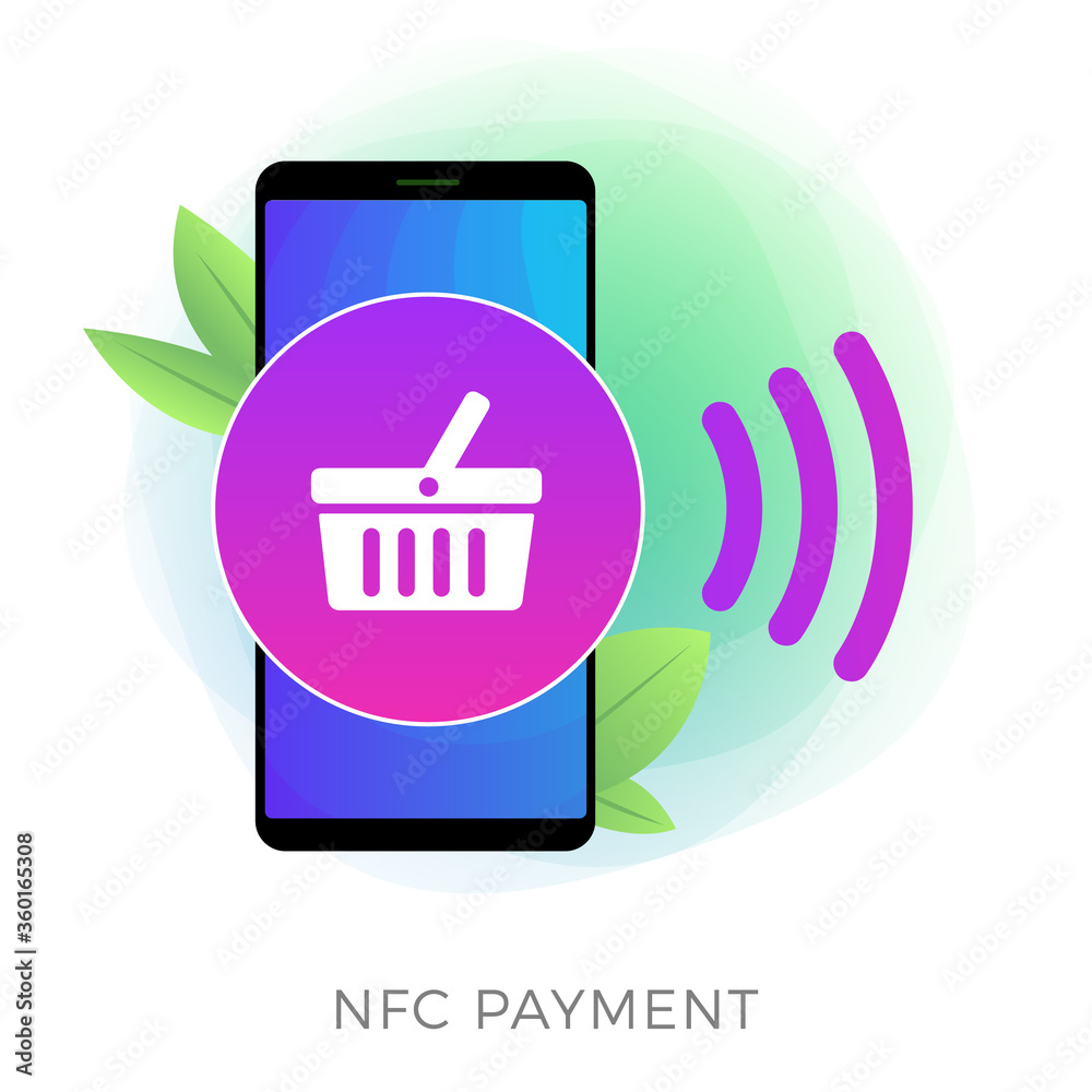 NFC payment - Mobile money transferring technology concept. Contactless ...