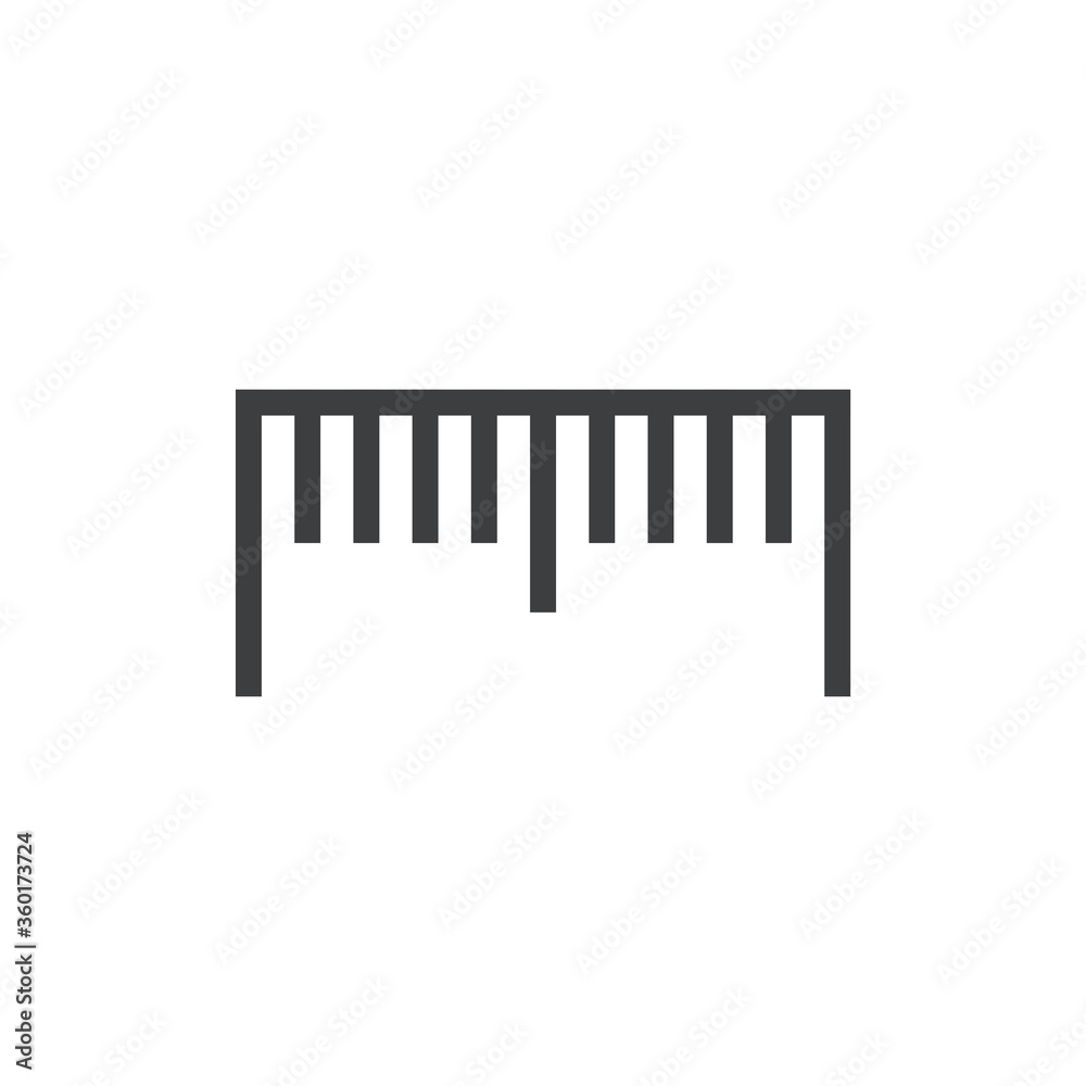 Ruler scale icon. Symbol measuring scale, markup for rulers. Vector ...