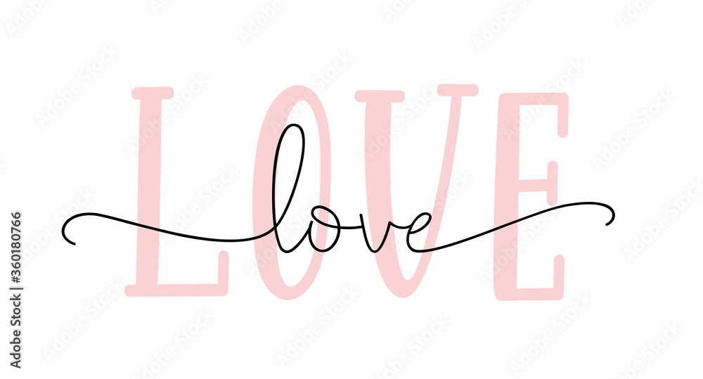 LOVE hand drawn script. Modern calligraphy love cursive word. Design ...