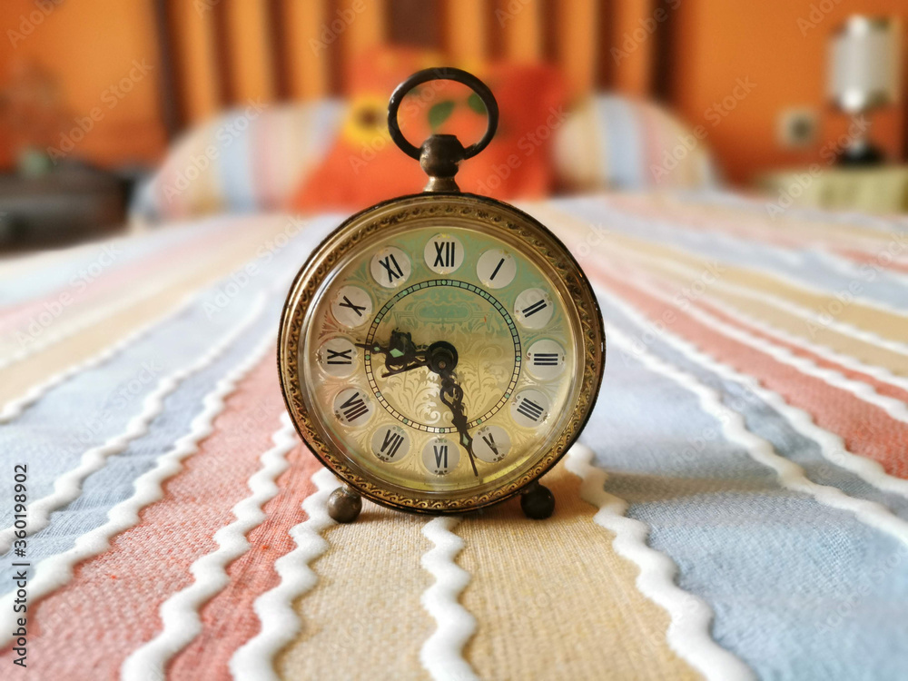 Classic clock in a rural house. Old number. Chronometer Stock Photo ...