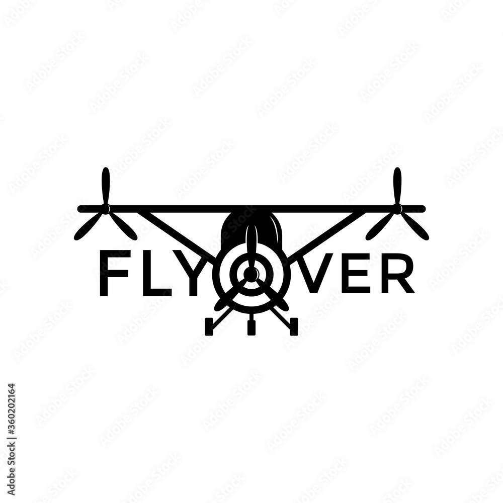 airplane flyover logo design Stock Vector | Adobe Stock