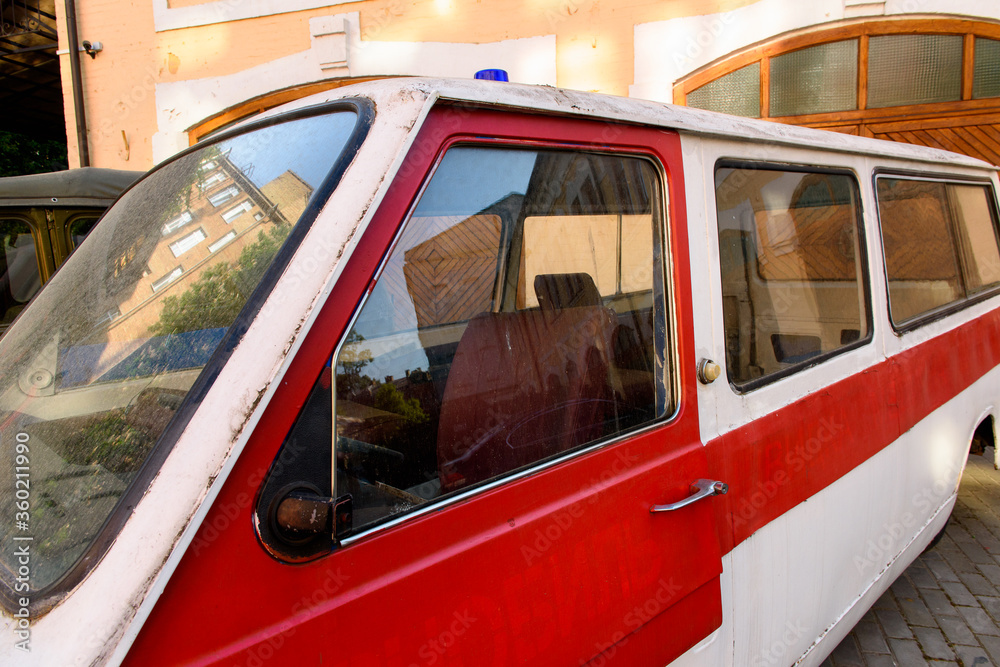 KIEV, UKRAINE - MAY 7, 2018: Retro 03 ambulance Car in front of the ...