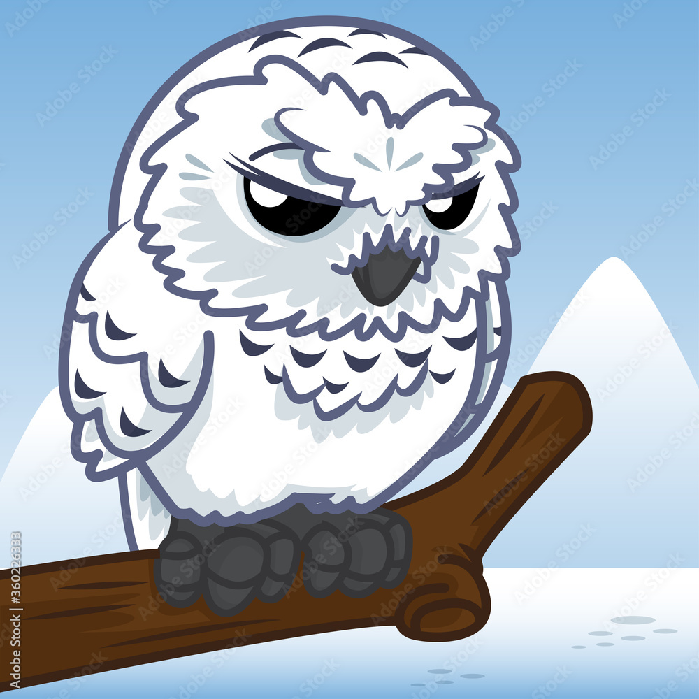 Snowy owl cartoon, animal cartoon cute, cartoon cute Stock Vector ...