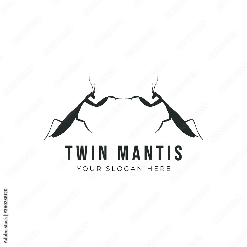 Mantis logo design. Vector design of silhouette mantis Stock Vector ...